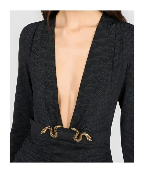 Roberto Cavalli Snake-detail Midi Dress