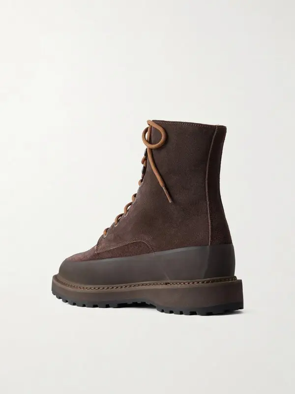 Le Monde Beryl Rubber-trimmed Suede Ankle Boots