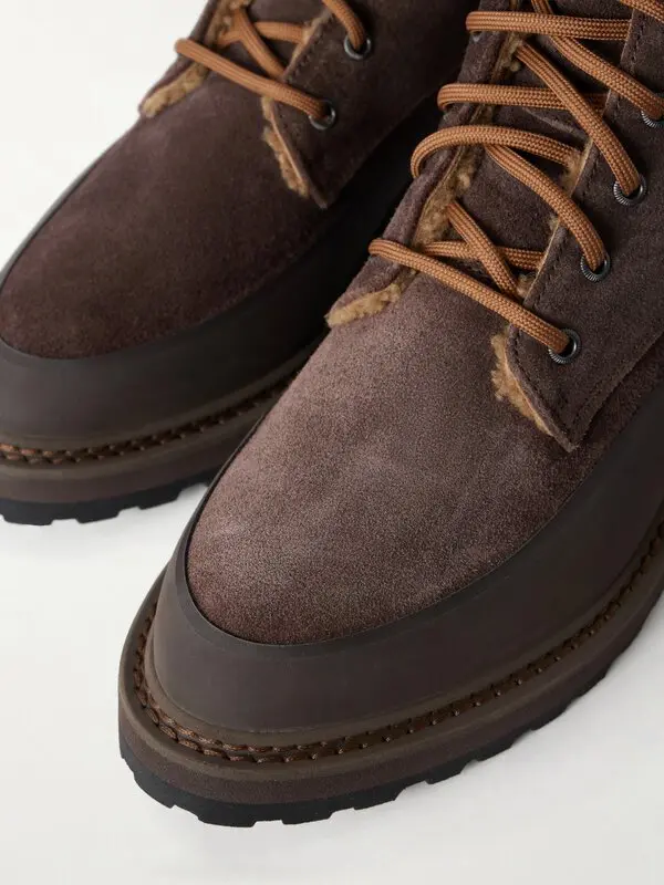 Le Monde Beryl Rubber-trimmed Suede Ankle Boots