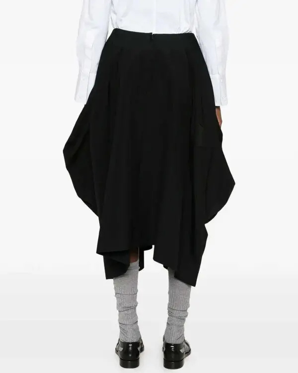 Comme Des Garçons Draped Asymmetric Midi Skirt