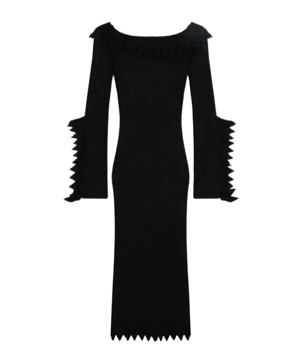 Blumarine Ruffled Off-the-shoulder Midi Dress