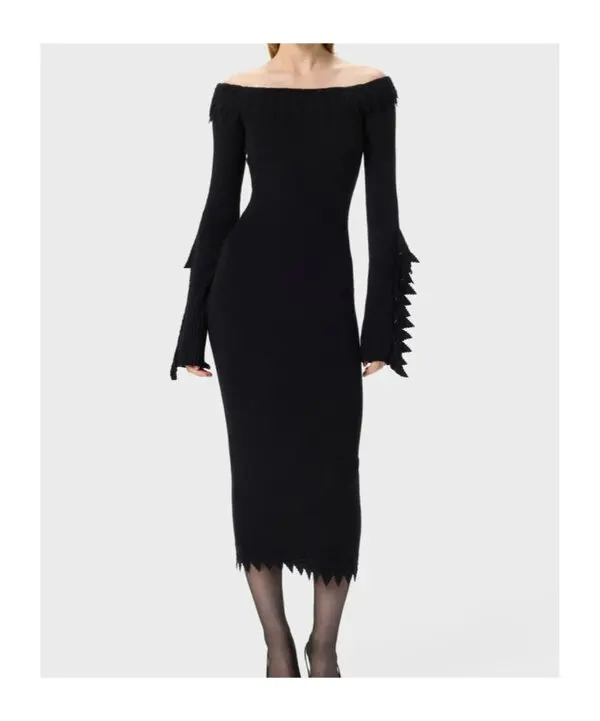 Blumarine Ruffled Off-the-shoulder Midi Dress