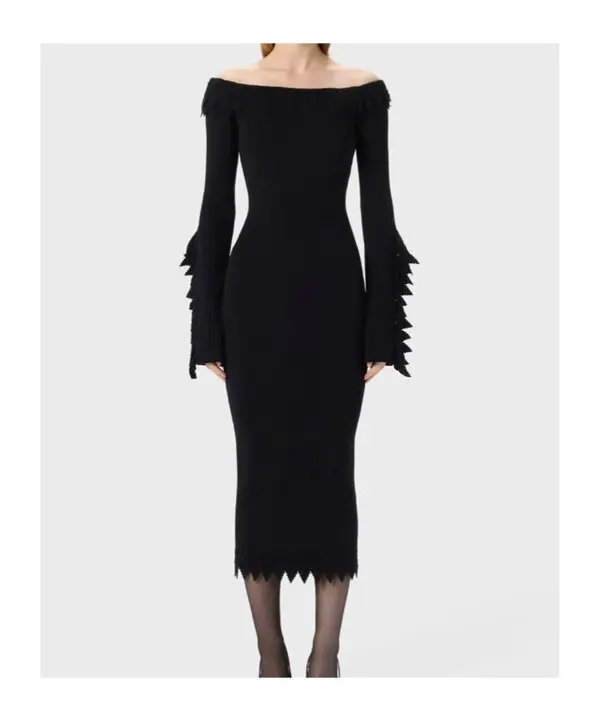 Blumarine Ruffled Off-the-shoulder Midi Dress