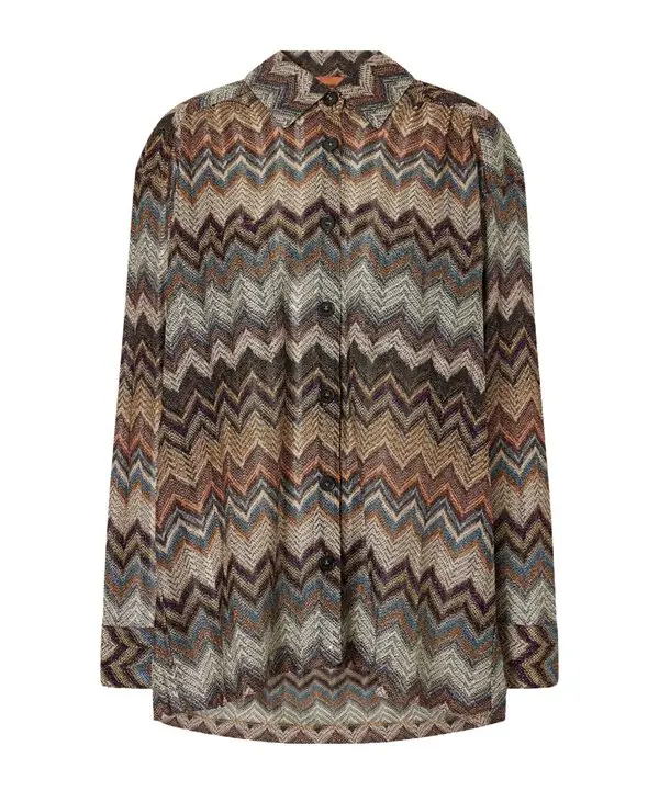 Missoni Sequin-embellished Metallic Crochet-knit Blouse