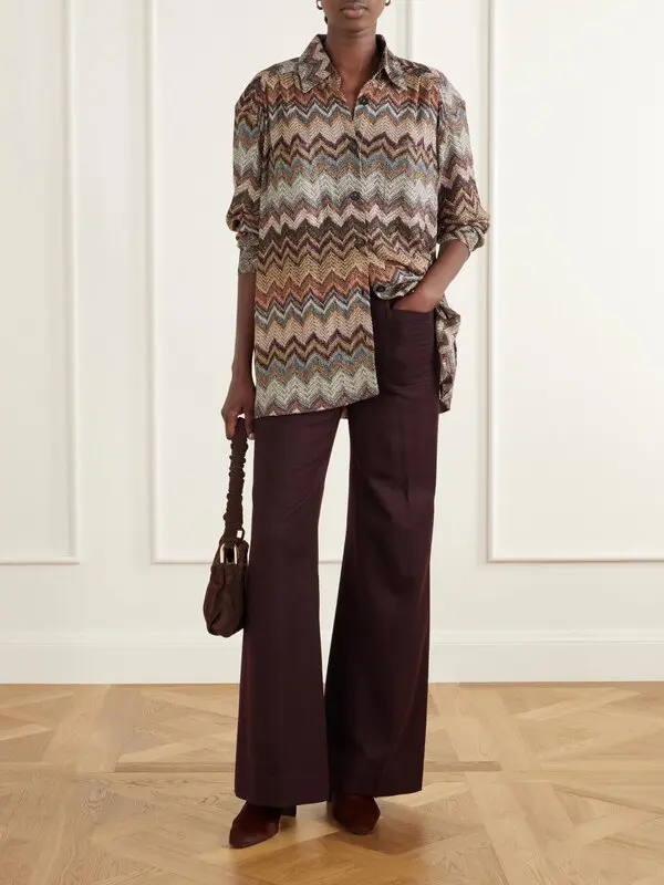 Missoni Sequin-embellished Metallic Crochet-knit Blouse