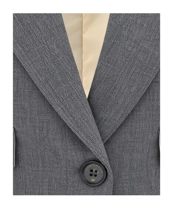 Elisabetta Franchi Cropped Jacket - Light Gray