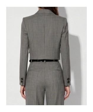 Elisabetta Franchi Cropped Jacket - Light Gray