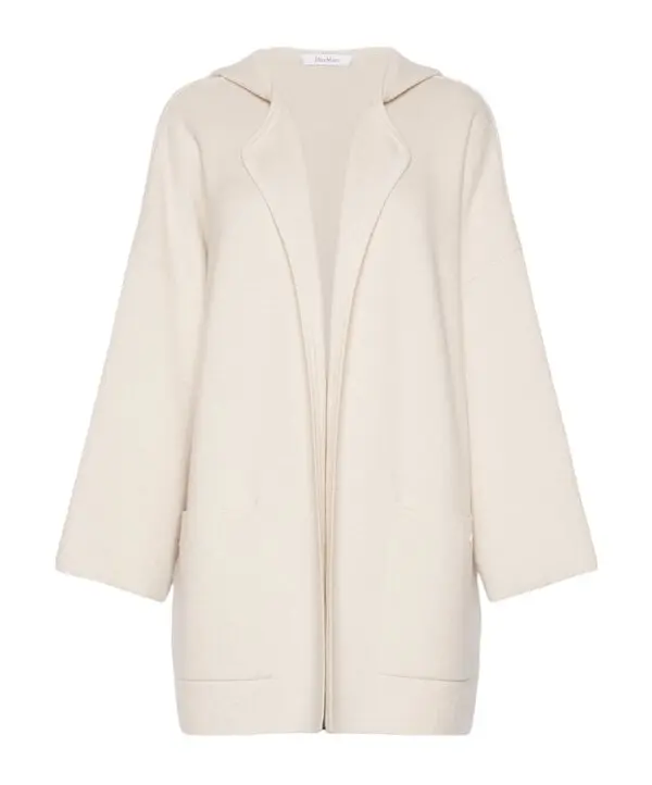 Max Mara Wool And Cashmere Hooded Cardigan - Beige