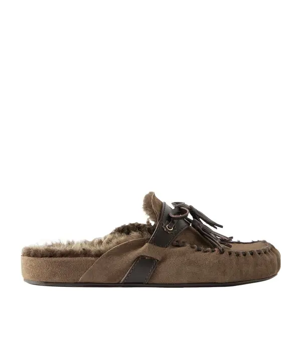 Isabel Marant Étoile Leather-trimmed Suede Loafers - Brown