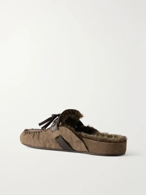 Isabel Marant Étoile Leather-trimmed Suede Loafers