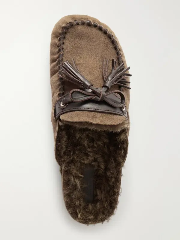 Isabel Marant Étoile Leather-trimmed Suede Loafers