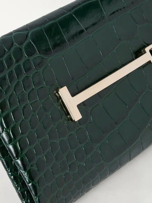 TOM FORD Croc-effect Leather Clutch