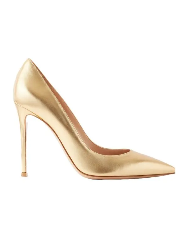 GIANVITO ROSSI Metallic Leather Pumps