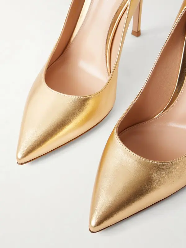 GIANVITO ROSSI Metallic Leather Pumps