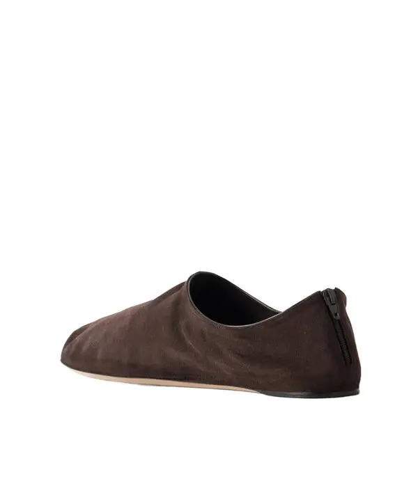 THE ROW Stellene Moka Goat Suede Slippers