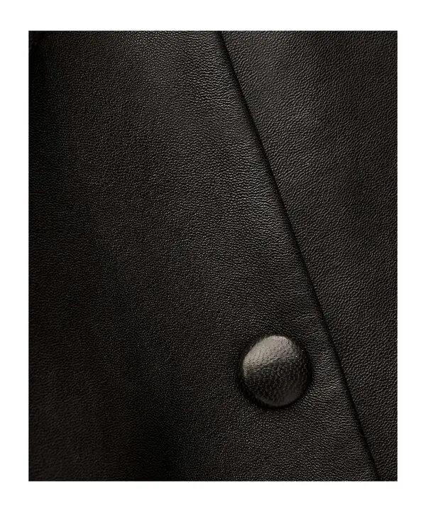 Ba&sh Snap-button Long-sleeve Leather Jacket