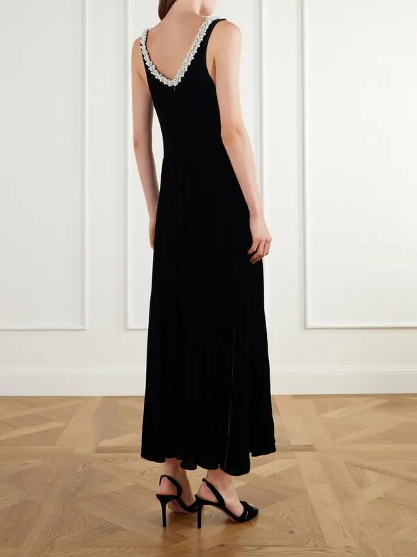 Maria Mcmanus Pearl-trim Maxi Dress