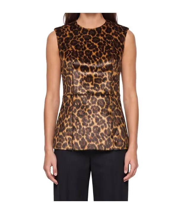DARKPARK Leopard-print Sleeveless Crewneck Top