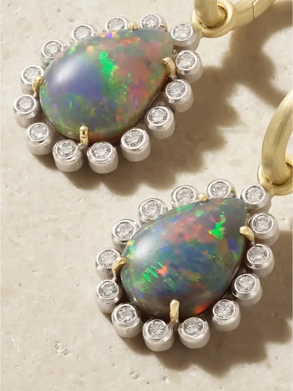 Irene Neuwirth 18-karat And White Gold, Opal And Diamond Earrings