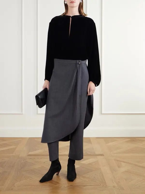 Maria Mcmanus Wrap-effect Lannel Straight-leg Pants