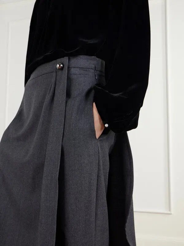 Maria Mcmanus Wrap-effect Lannel Straight-leg Pants