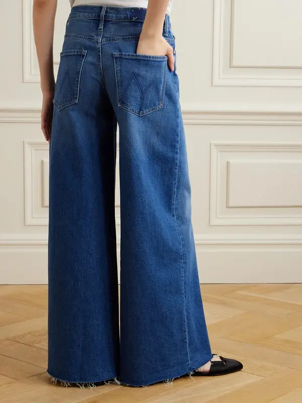 MOTHER Sneak Frayed Wide-leg Jeans