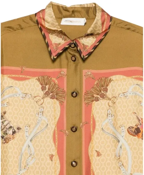 Zimmermann Valiant Scarf-print Silk Shirt