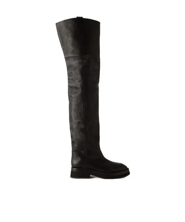 Paris Texas Paneled Full-grain Leather Over-the-knee Boots