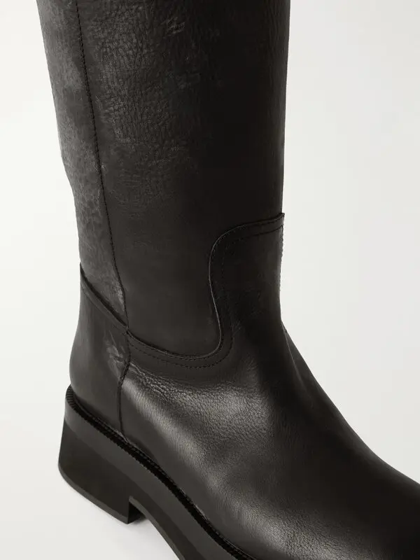 Paris Texas Paneled Full-grain Leather Over-the-knee Boots