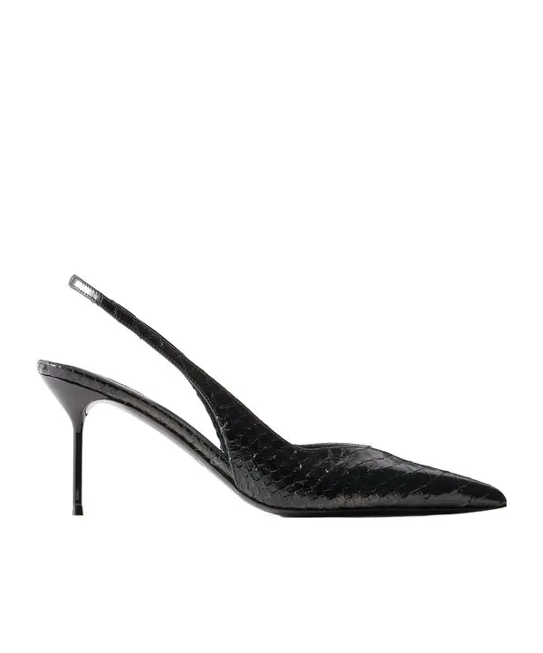 Paris Texas Snake-effect Leather Slingback Pumps