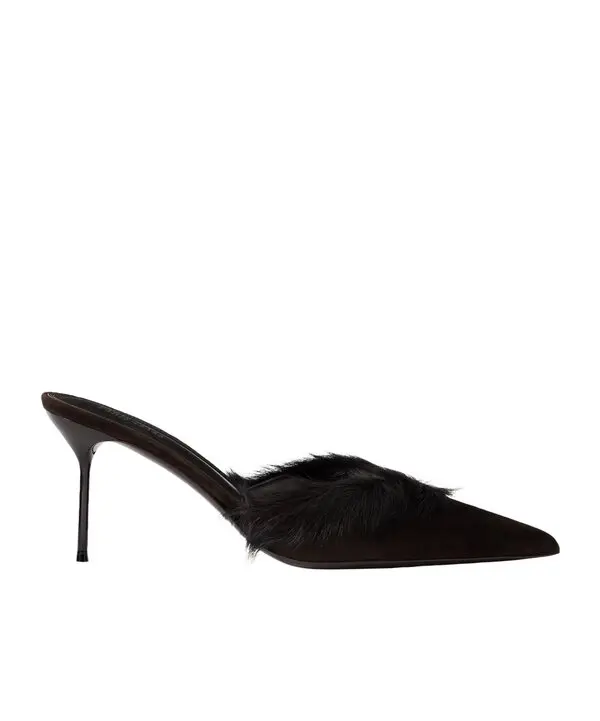 Paris Texas Trimmed Suede Mules