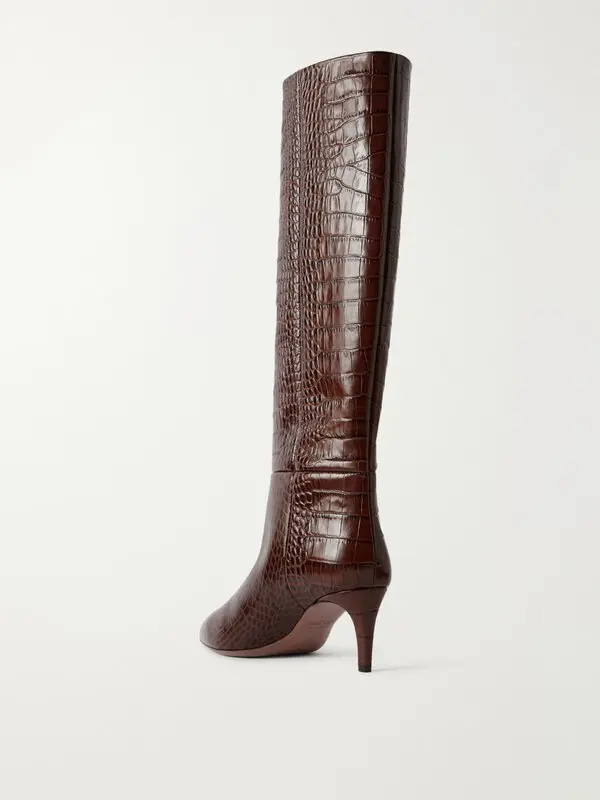 Paris Texas Croc-effect Knee Boots