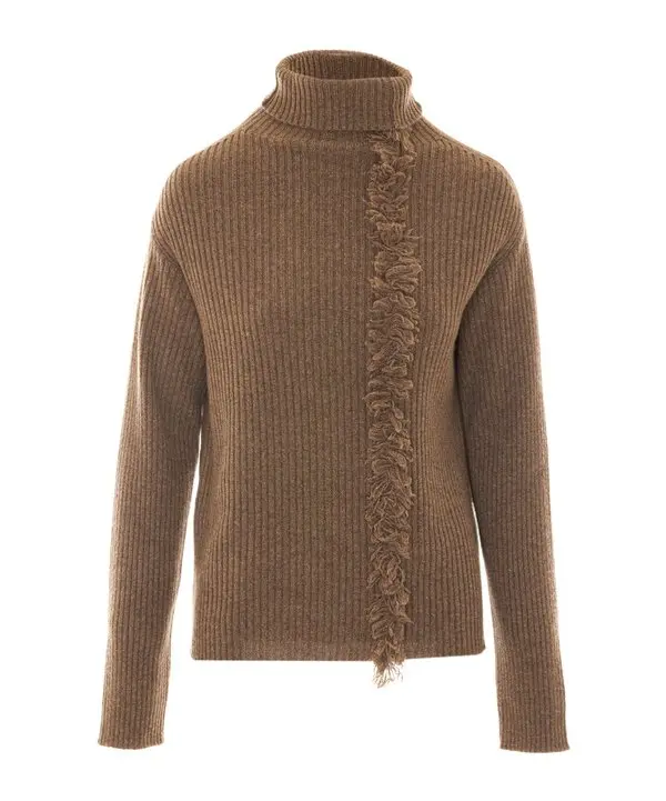 UMA WANG Long-sleeved Turtleneck Sweater - Brown