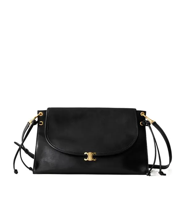 Celine Soft Triomphe Wedge In Supple Shiny Lambskin