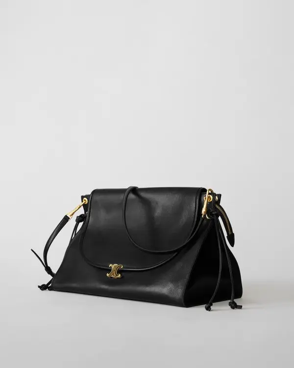 Celine Soft Triomphe Wedge In Supple Shiny Lambskin