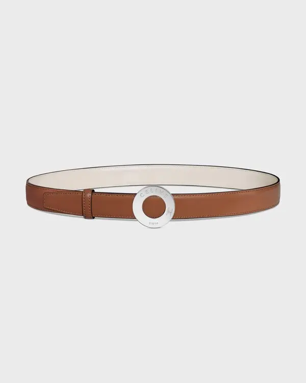 Celine 25mm Double-sided Leather Belt With Disc Buckle