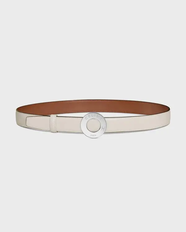 Celine 25mm Double-sided Leather Belt With Disc Buckle