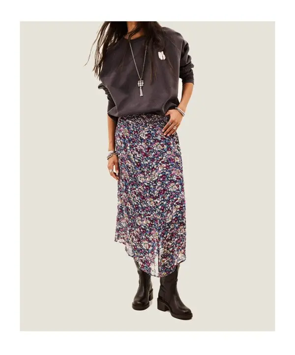 Ba&sh Klap Floral-print Asymmetric Skirt