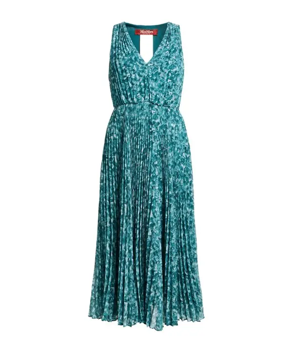 Max Mara Pleated Dress - Green