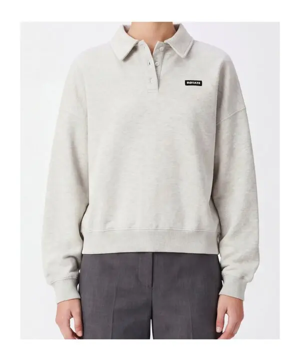 ROTATE BY BIRGER CHRISTENSEN Logo Patch Polo Sweatshirt