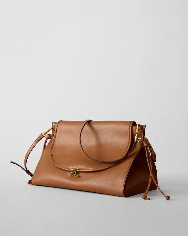 Celine Soft Triomphe Wedge In Supple Shiny Lambskin