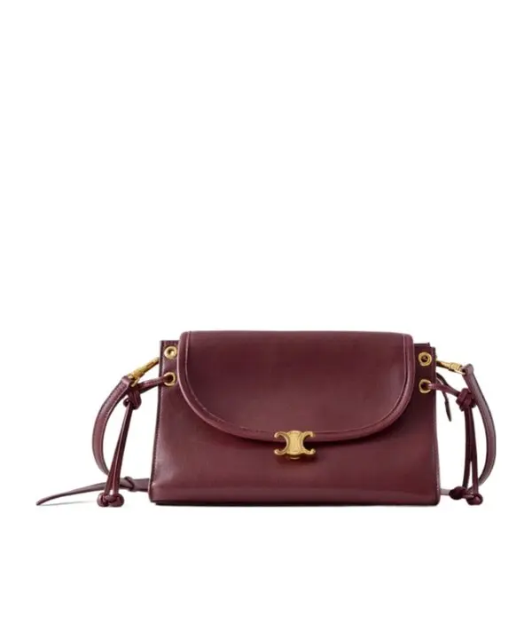 Celine Soft Triomphe Wedge Small Shoulder Bag - Soft Grape