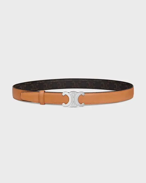 Celine Triumphal Brand Belt Buckles And Reversible Leather Belts
