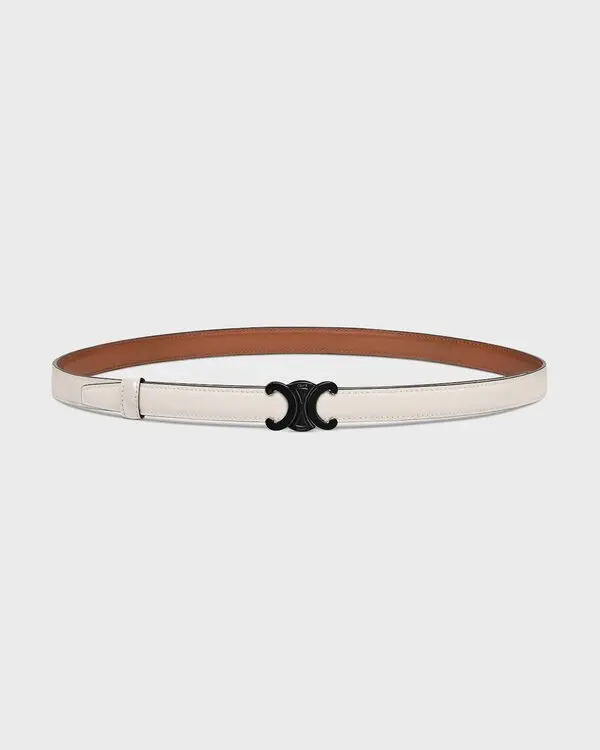 Celine Triomphe Buckle And Taurillon Reversible Belt