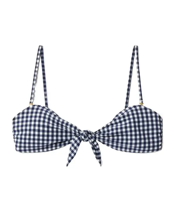 Celine Bandeau Top In Matte Jersey - White/blue