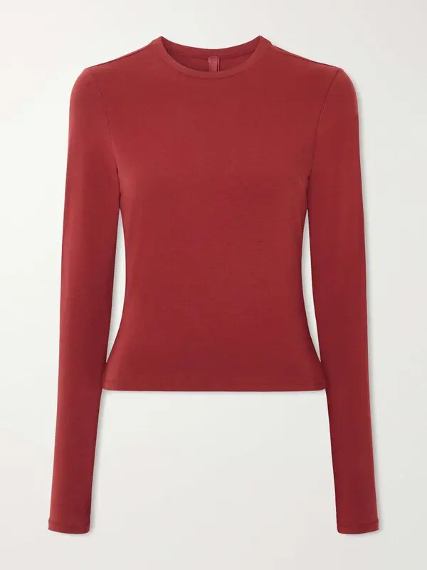 SKIMS Stretch-cotton Jersey Top - Red