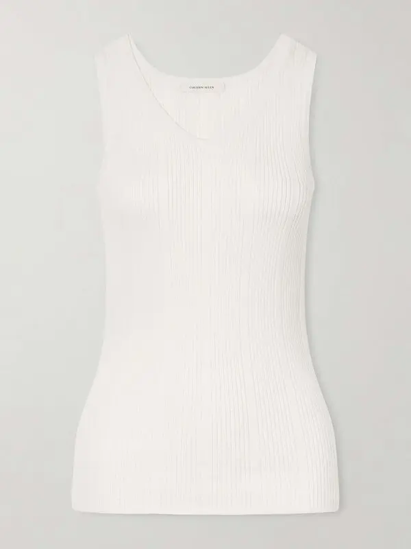 COLLEEN ALLEN Ribbed-knit Merino Wool Tank