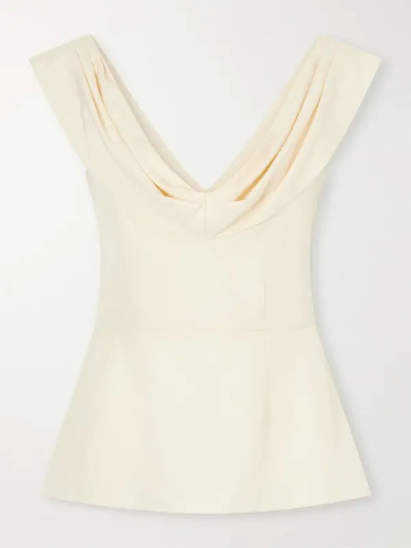 COLLEEN ALLEN Draped Silk-poplin Blouse