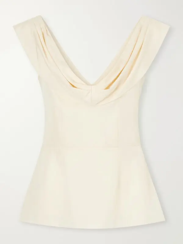 COLLEEN ALLEN Draped Silk-poplin Blouse