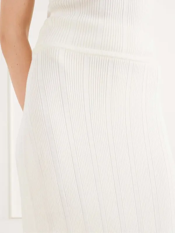COLLEEN ALLEN Ribbed-knit Merino Wool Maxi Skirt